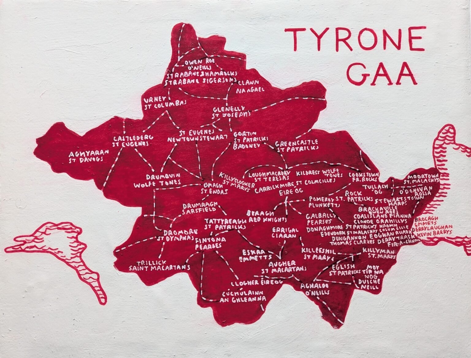 County Limerick map | GAA clubs version, 10in x 8in print – The Wee Shed