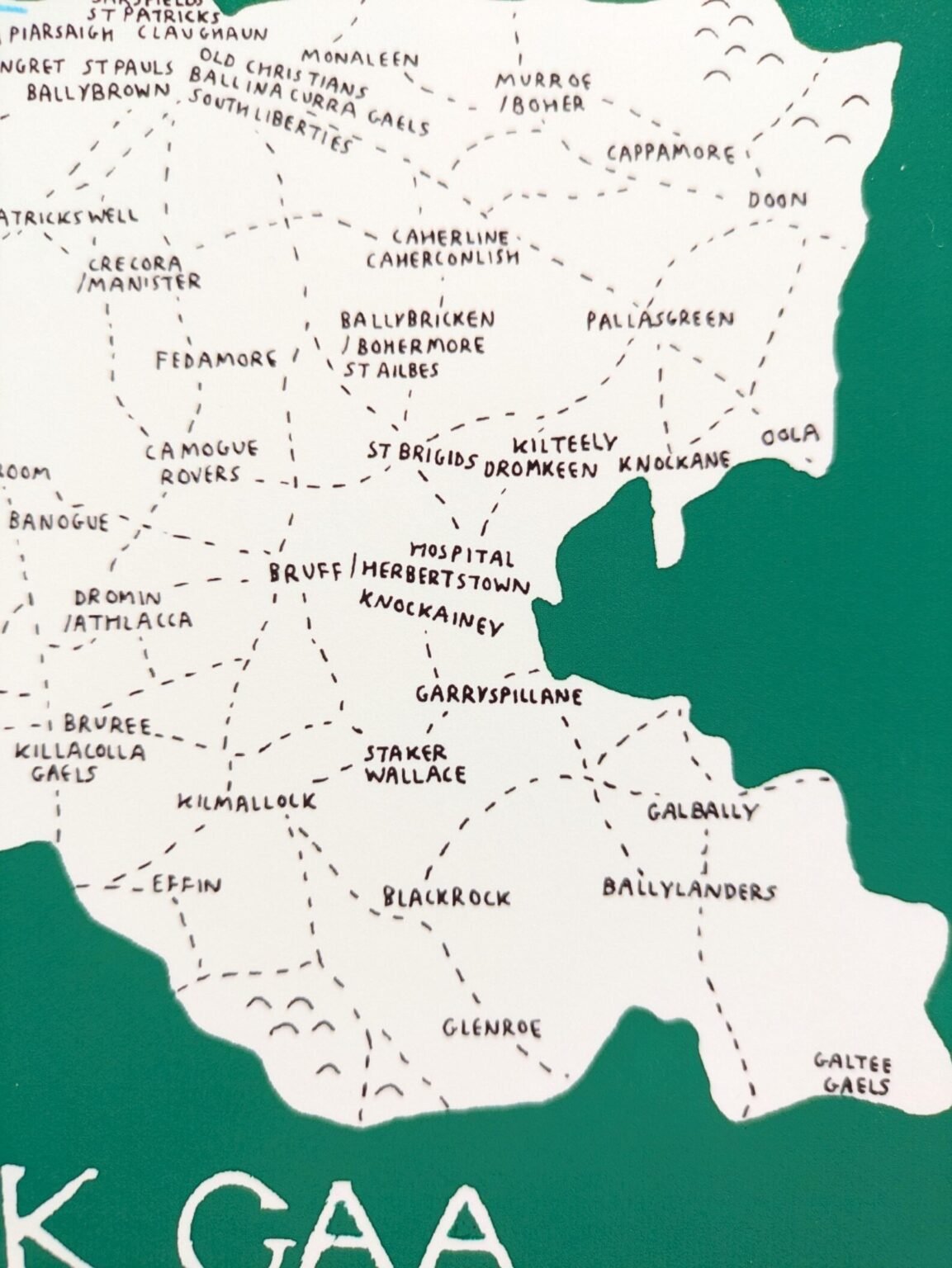 County Limerick GAA map, 10in x 8in print – The Wee Shed