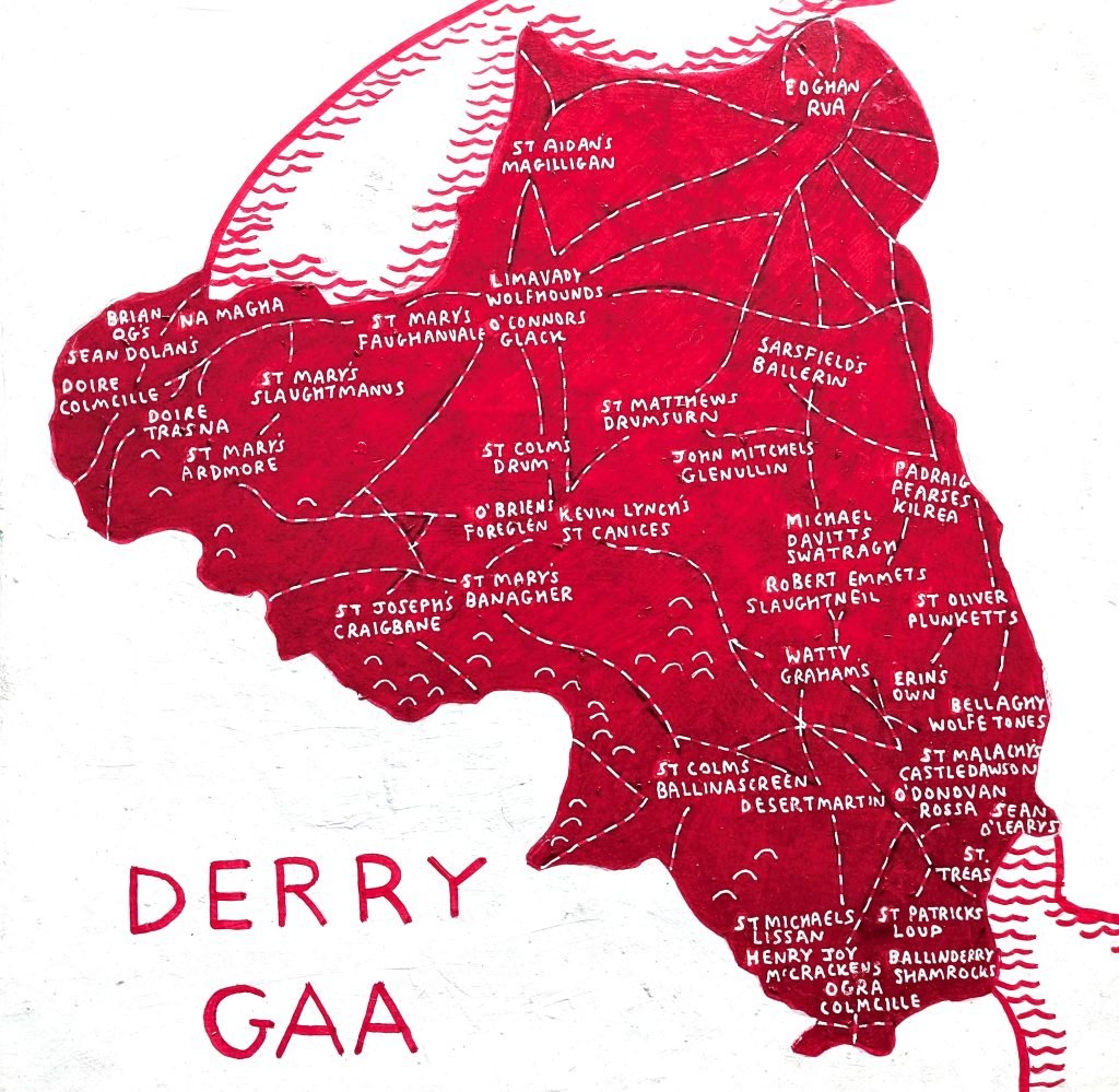 County Limerick map | GAA clubs version, 30 x 40cm acrylic ink – The ...